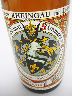 1971 Germany - Direct from the Cellar (Von Simmern Baiken Spatlese ...